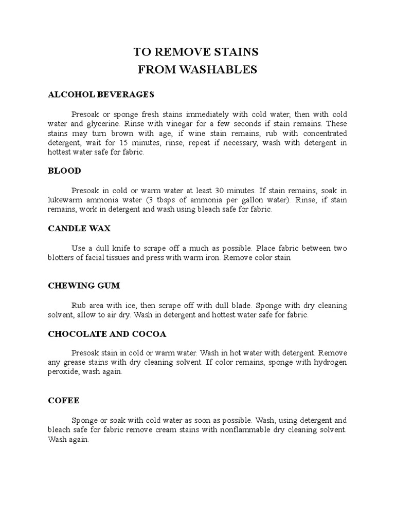 A Comprehensive Guide to Removing Common Stains and Providing First Aid ...