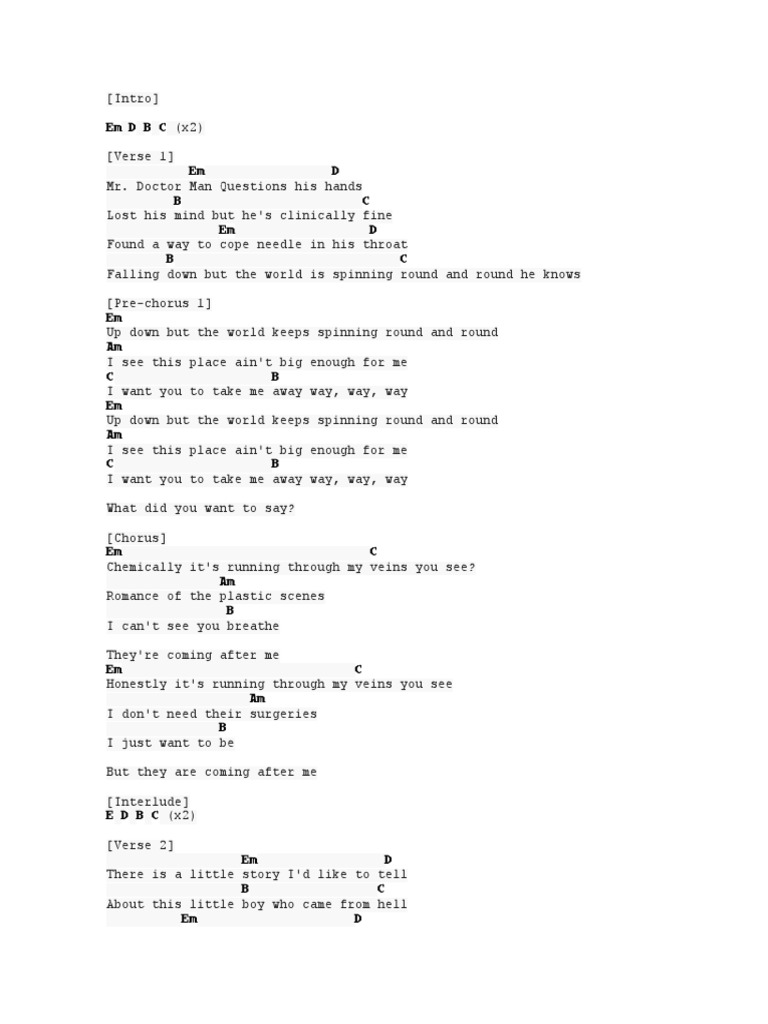Palaye Royale MR Doctor Man Chords | PDF | Song Structure | Songs