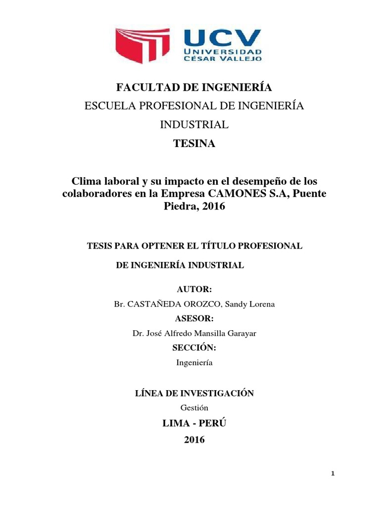 Modelo de Tesina | PDF | Liderazgo | Motivación