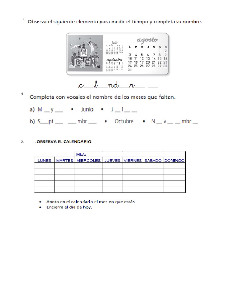 Meses del Año y sus Días | PDF