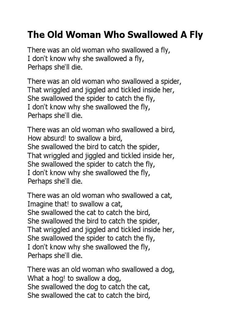 The Old Woman Who Swallowed A Fly | PDF