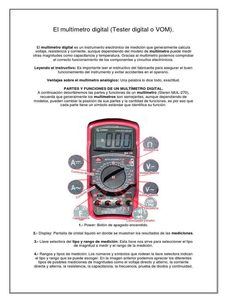 El Multímetro Digital, MULTIMETRO | PDF | Electricidad | Electromagnetismo