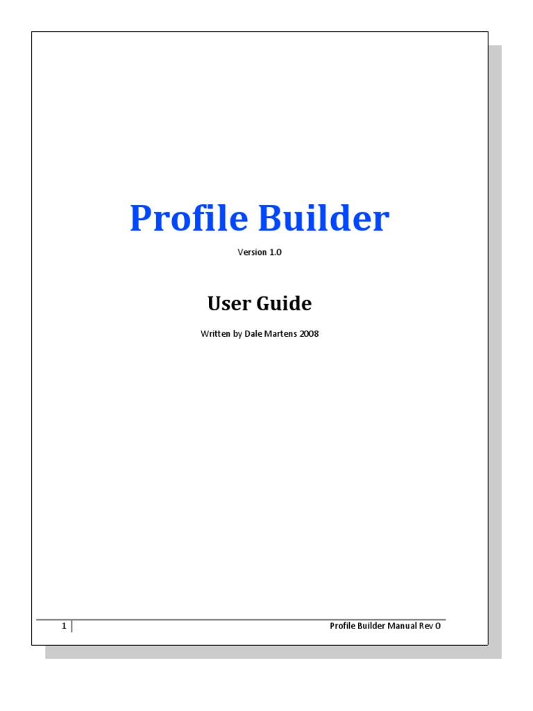 Profile Builder User Guide 1.0 | PDF | Comma Separated Values | Zip ...