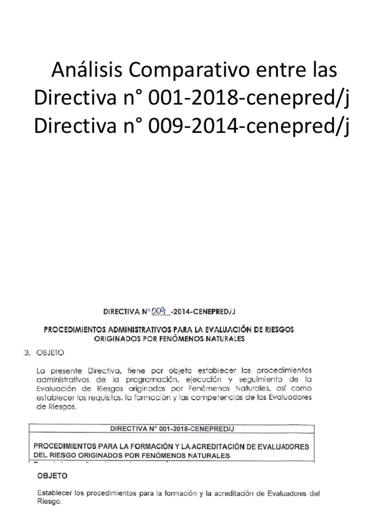 Diferencias Directiva N° 001-2018-Cenepred