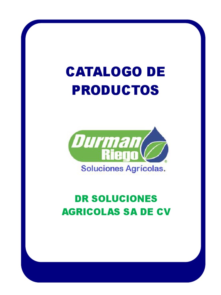 Catalogo de Productos Durman | PDF | Riego | Tubería (transporte de ...