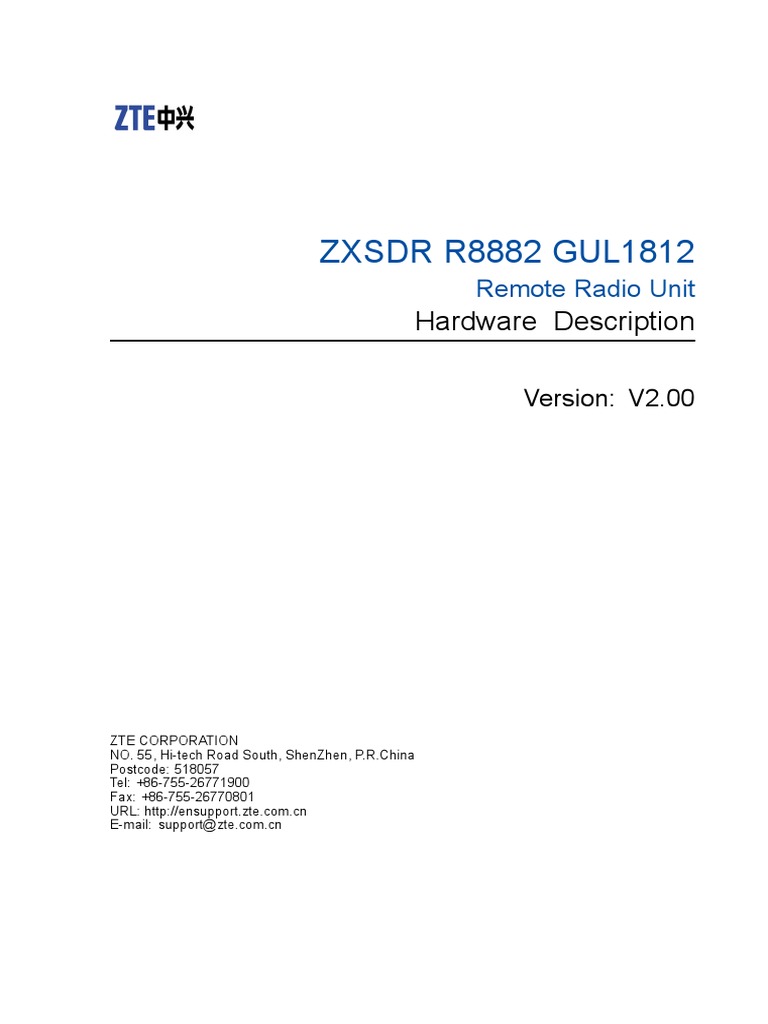 SJ 20101028153047 005 ZXSDR 20R8882 20GUL1812 V2.00 Remote 20radio ...