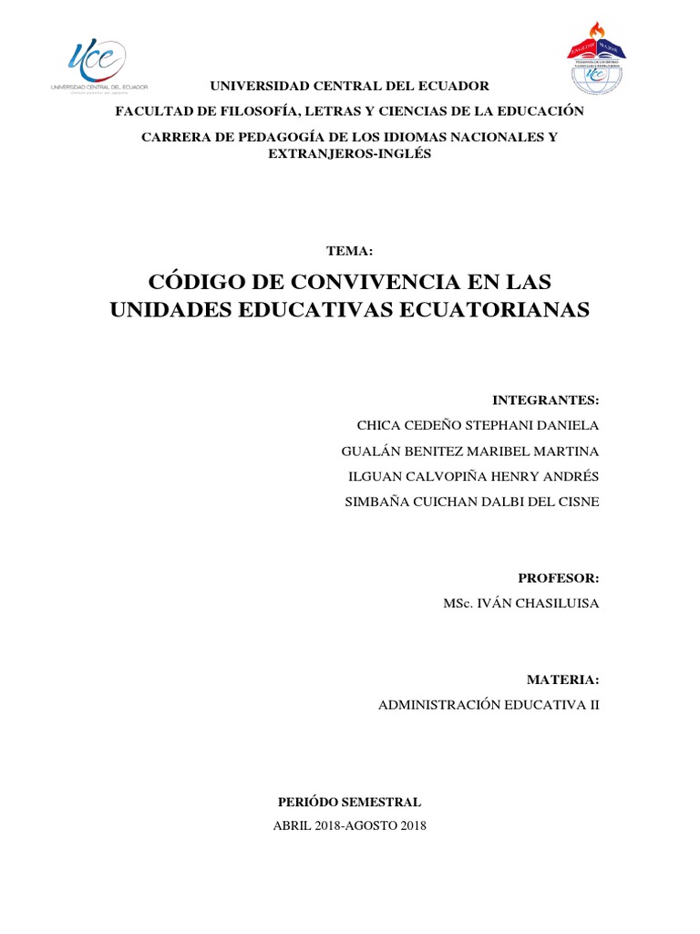 Codigo De Convivencia Pdf Institución Evaluación