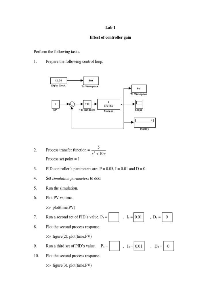Simulink Exercise PDF | PDF | Control Theory | Electrical Engineering