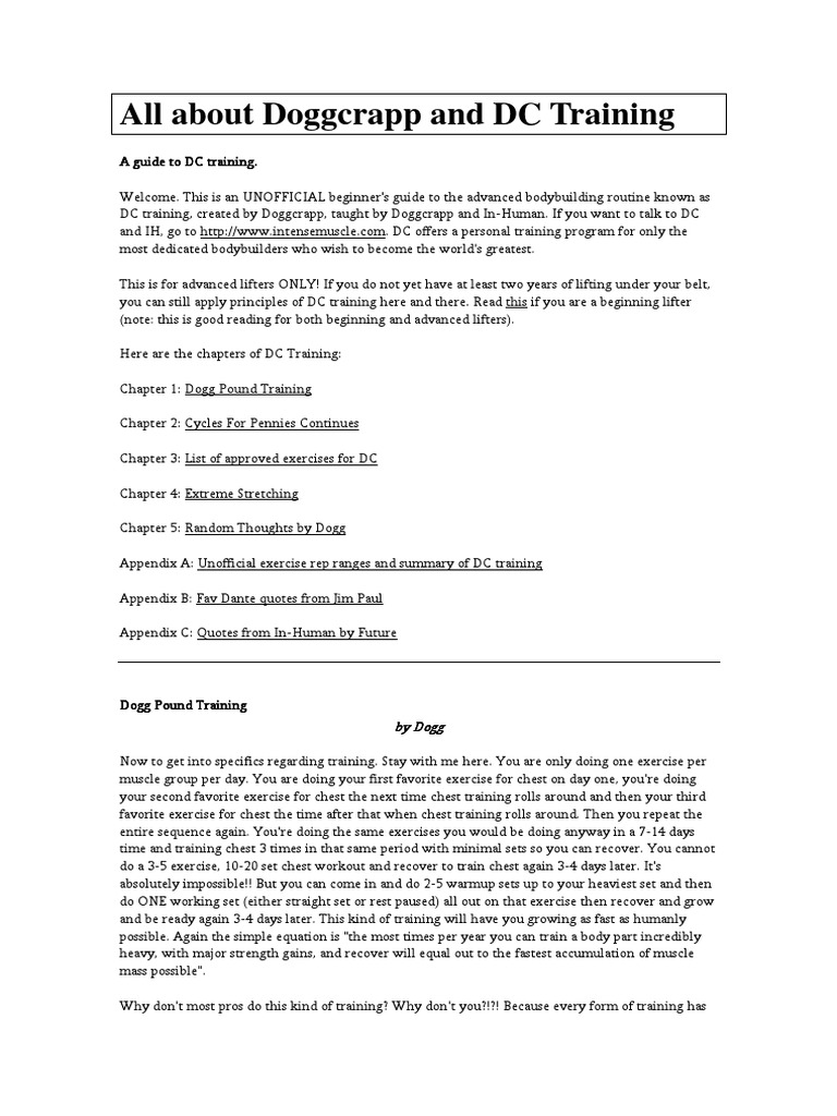 Doggcrapp Training: A Beginner's Guide | PDF | Recreation | Weightlifting