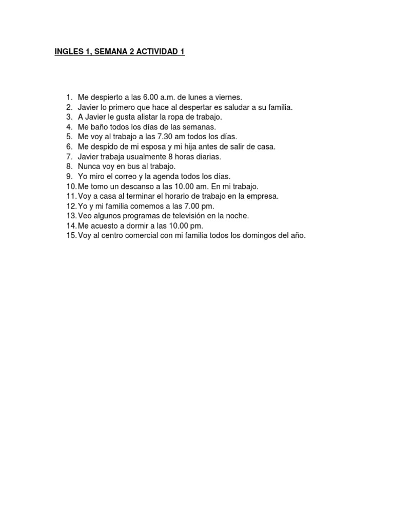 Rutinas Diarias y Mi Barrio | PDF | Business