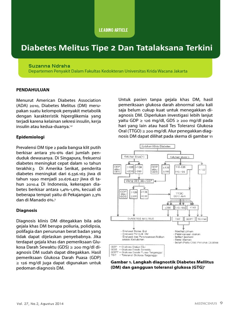 Tatalaksana Terkini Diabetes Melitus Tipe 2 Pdf
