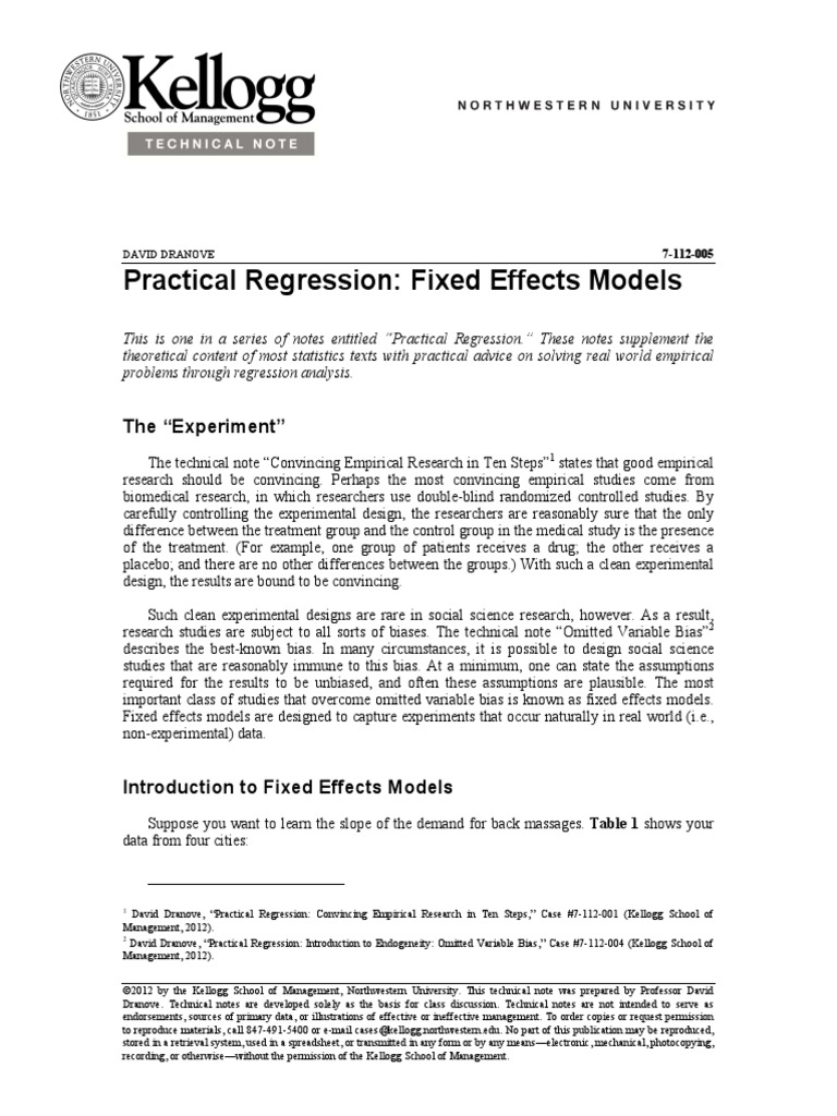 KTN FixedEffects | PDF | Fixed Effects Model | Regression Analysis