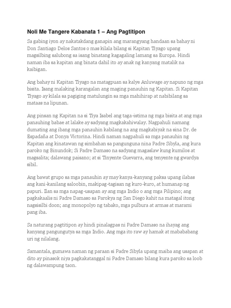 Noli Me Tangere Kabanata 1 To 64