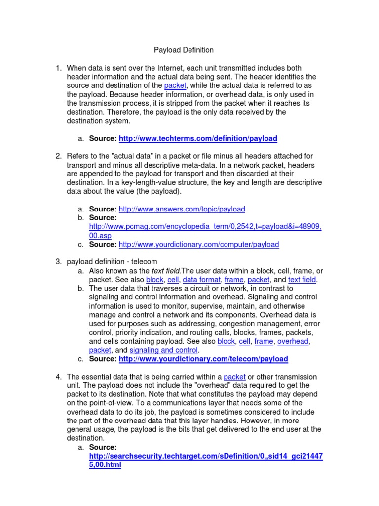 Payload Definition PDF | PDF