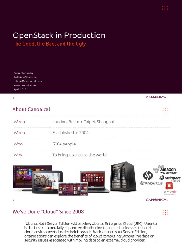 Openstack in Production: The Good, The Bad, and The Ugly | PDF | Open ...