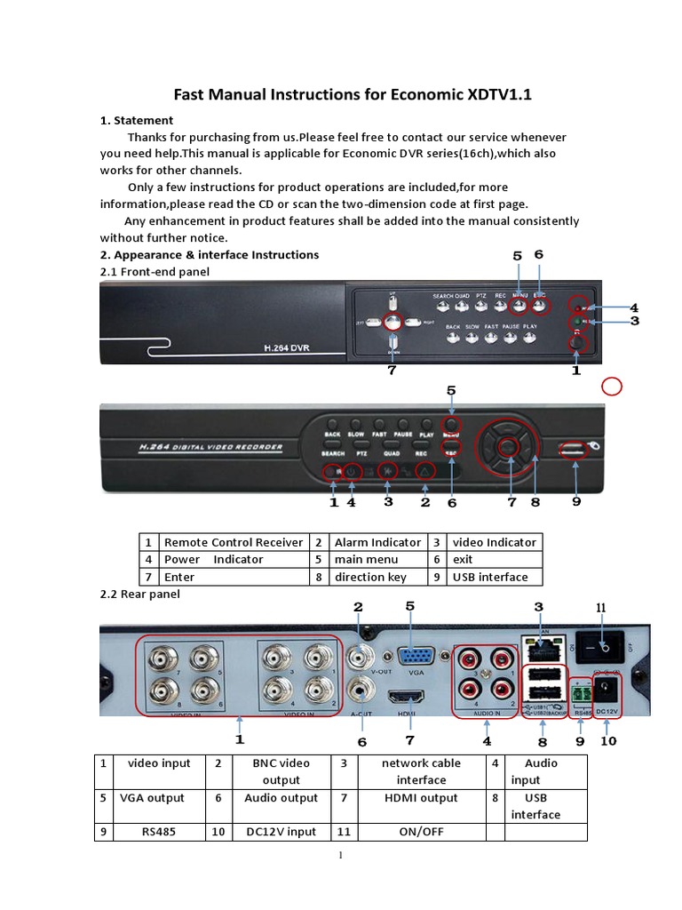 Fast Manual Instructions For Economic DVRV1.1 | PDF | Mobile App | Ip ...