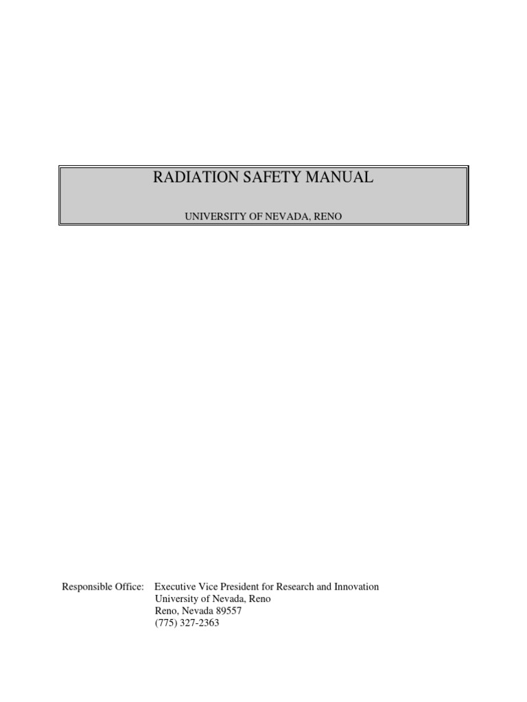 Radiation Safety Manual Overview | PDF | Radioactive Contamination ...