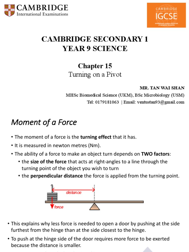 Year 9 Science Chapter 15 - Turning On A Pivot | PDF | Lever | Machines