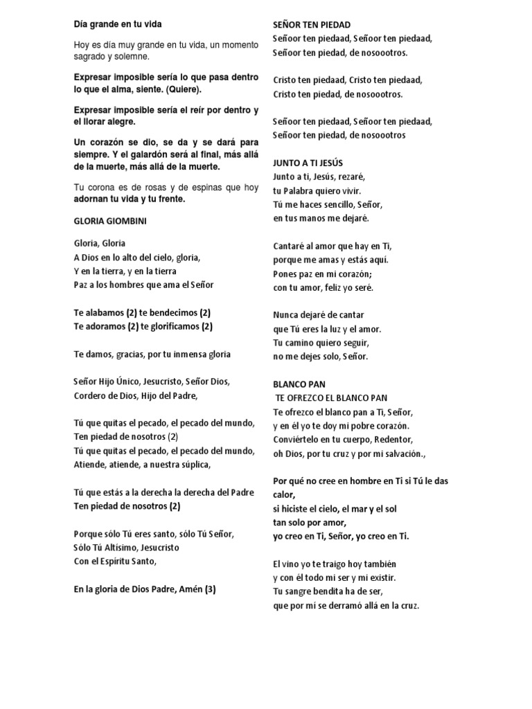 Día Grande en Tu Vida | PDF | eucaristía | Cristo (título)