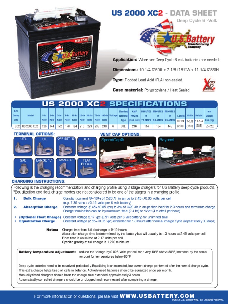 Us-2000 XC2 | PDF | Battery (Electricity) | Battery Charger