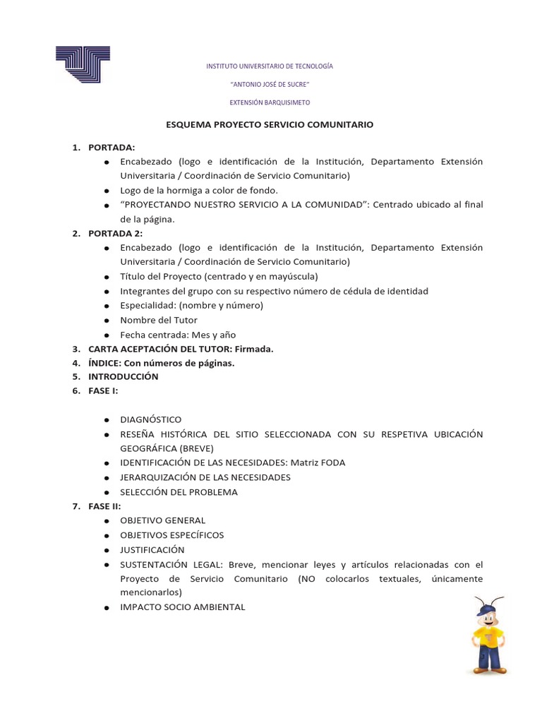 Esquema Proyecto Servicio Comunitario | PDF | Business