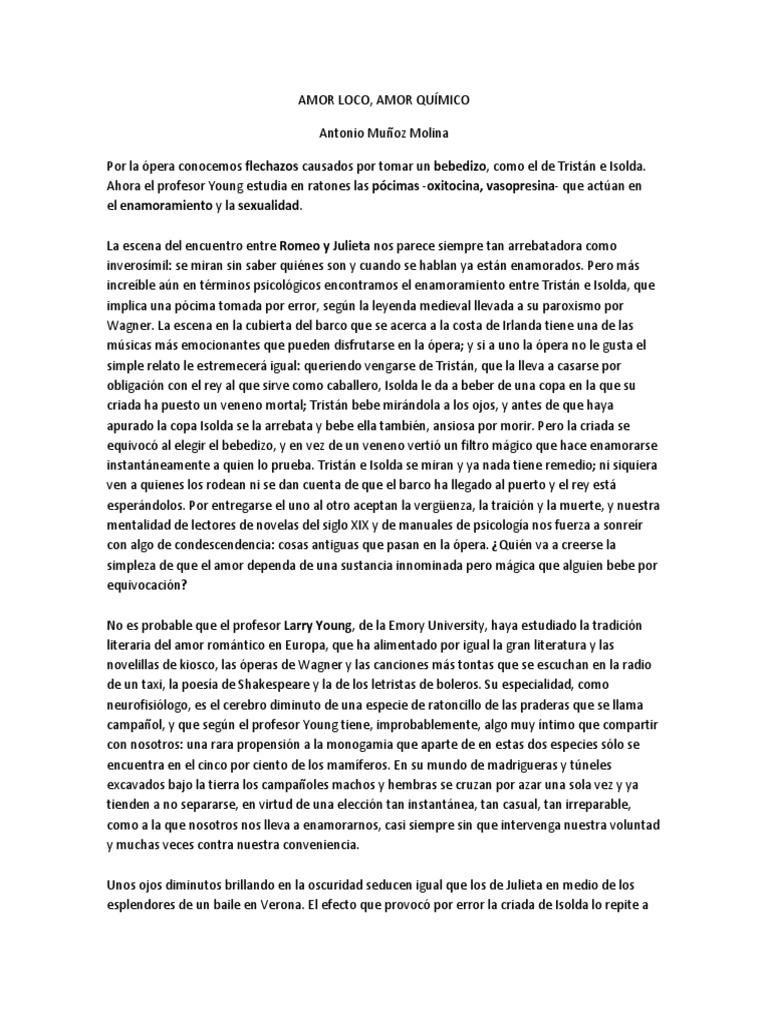 Amor Loco y Química del Enamoramiento | PDF | Tristan | Amor