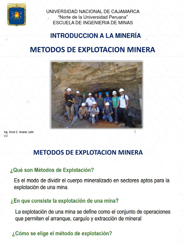 7.0 METODOS DE EXPLOTACION MINERA.pdf | Minería | Cobre | Prueba gratuita de 30 días | Scribd