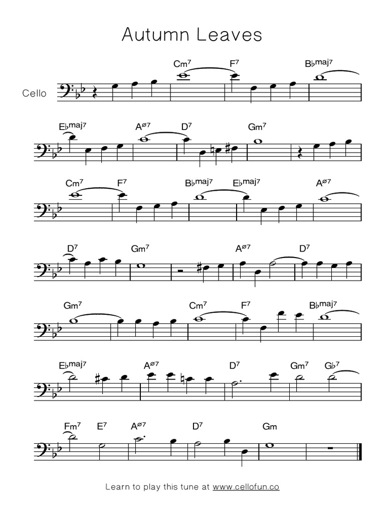 Autumn Leaves Cello | PDF