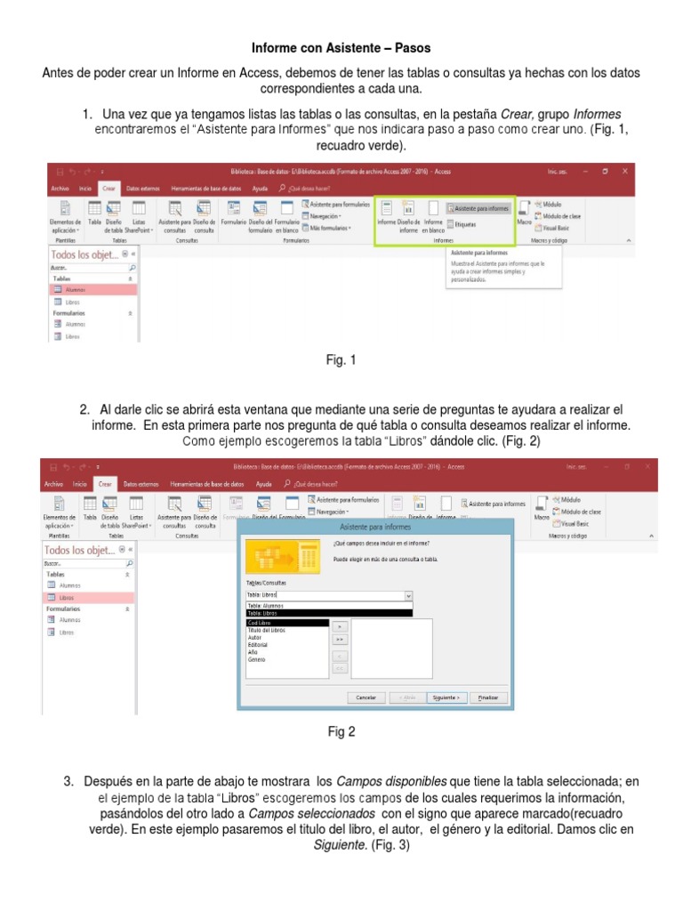 Crear Informe en Access Paso a Paso | PDF | Tabla (base de datos ...