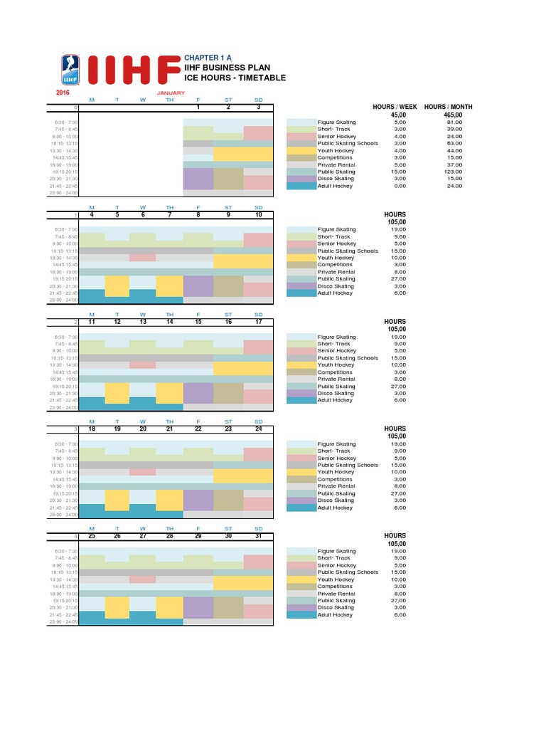 Iihf Business Plan Ice Hours - Timetable: Chapter 1 A | PDF | Figure ...