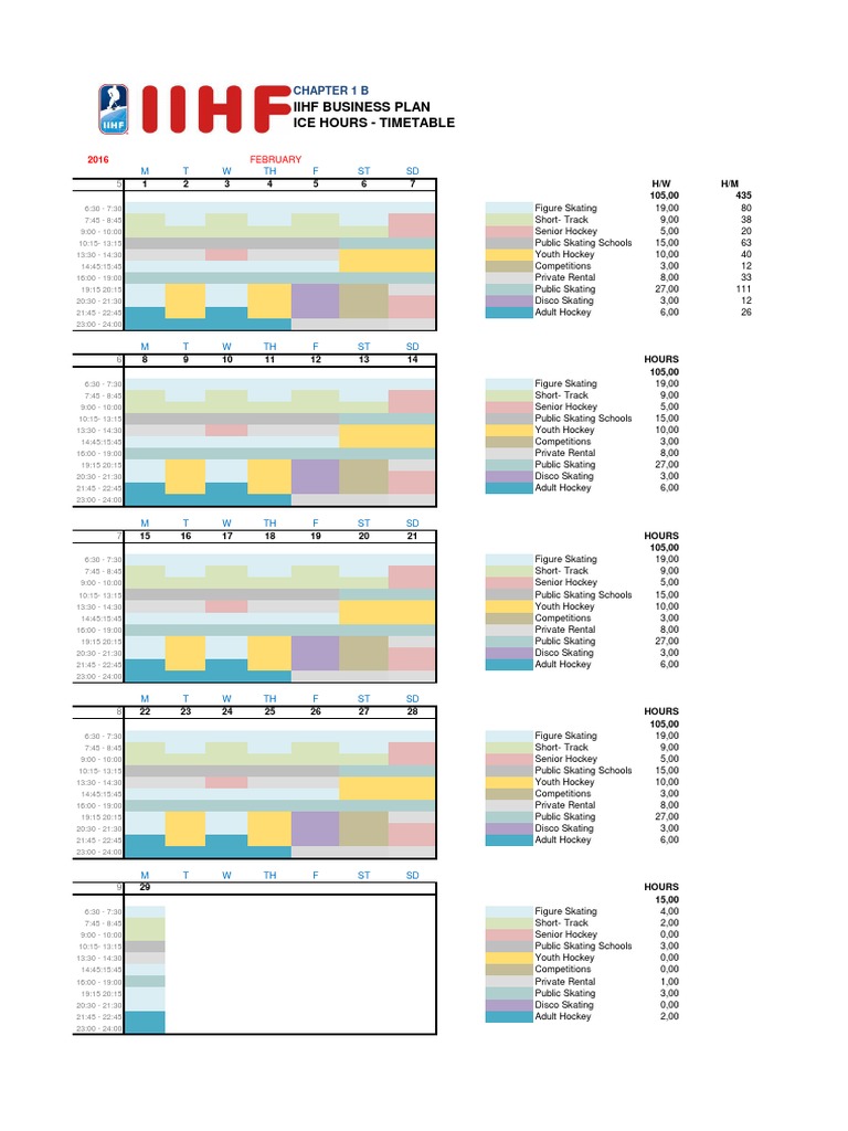 Ice Hours Schedule 2016 | PDF | Figure Skating | Leisure