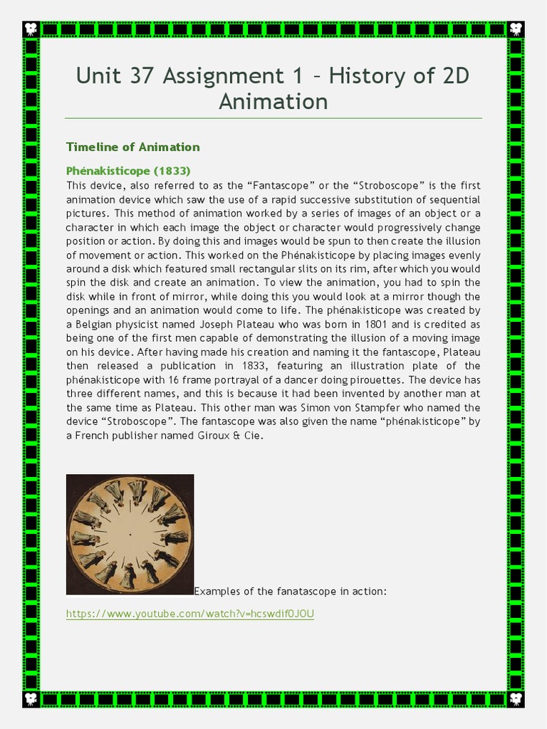 Unit 37 Assignment 1 | Download Free PDF | Animation | Pixar