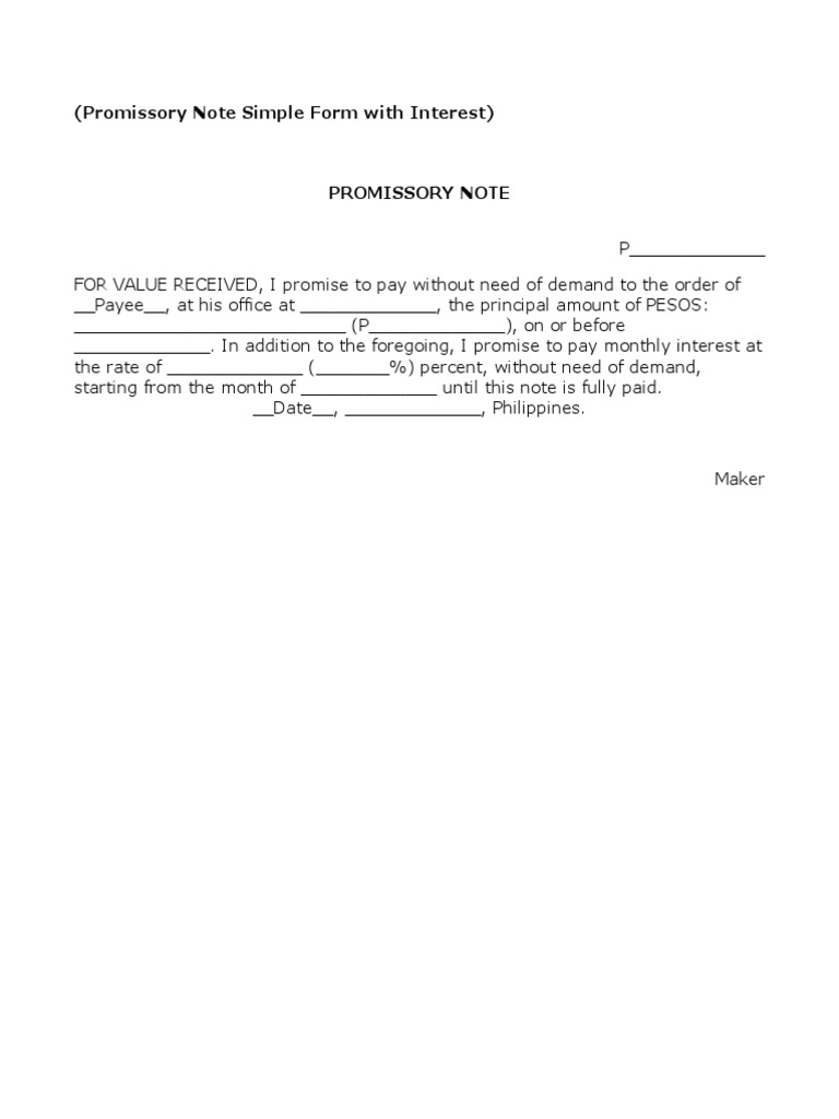 FORMS | PDF | Promissory Note | Interest