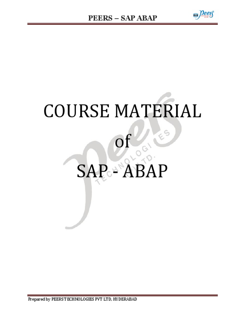 ABAP FULL Material | PDF | Control Flow | Databases