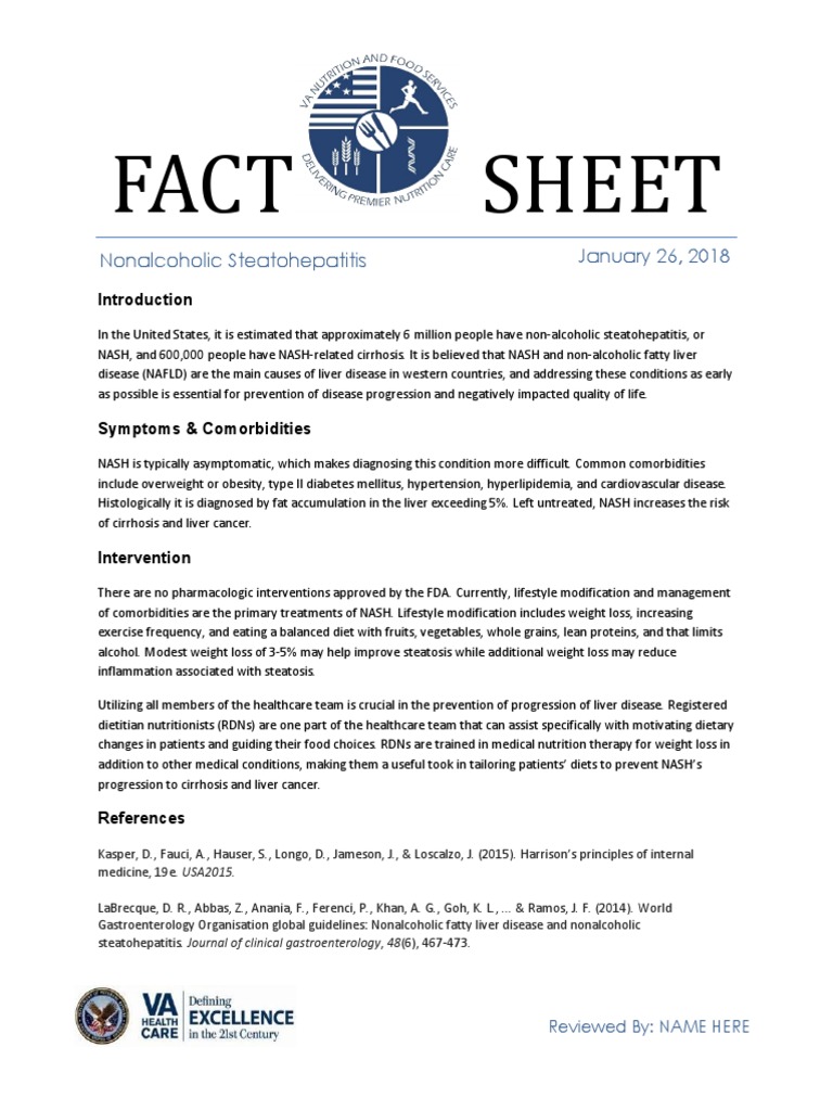 Nash Fact Sheet Pdf Medical Specialties Clinical Medicine