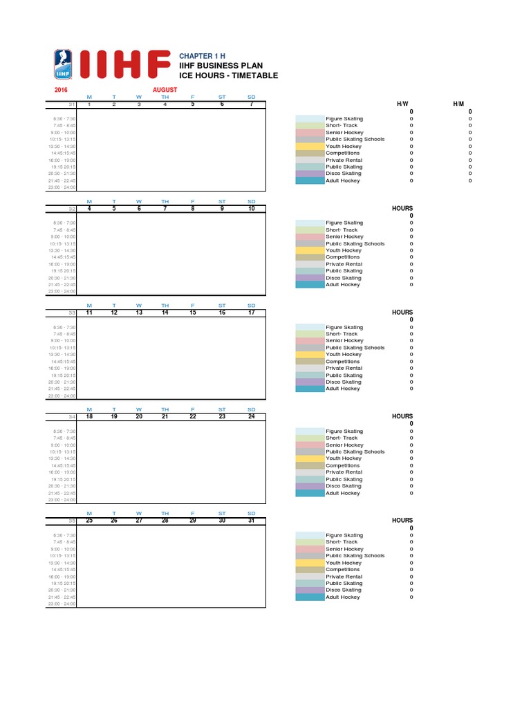 Iihf Business Plan Ice Hours - Timetable: Chapter 1 H | PDF | Figure ...