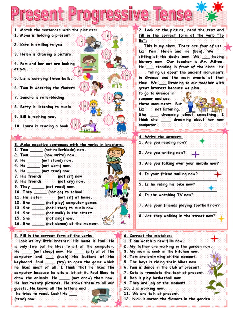 1present Progressive Tense | PDF