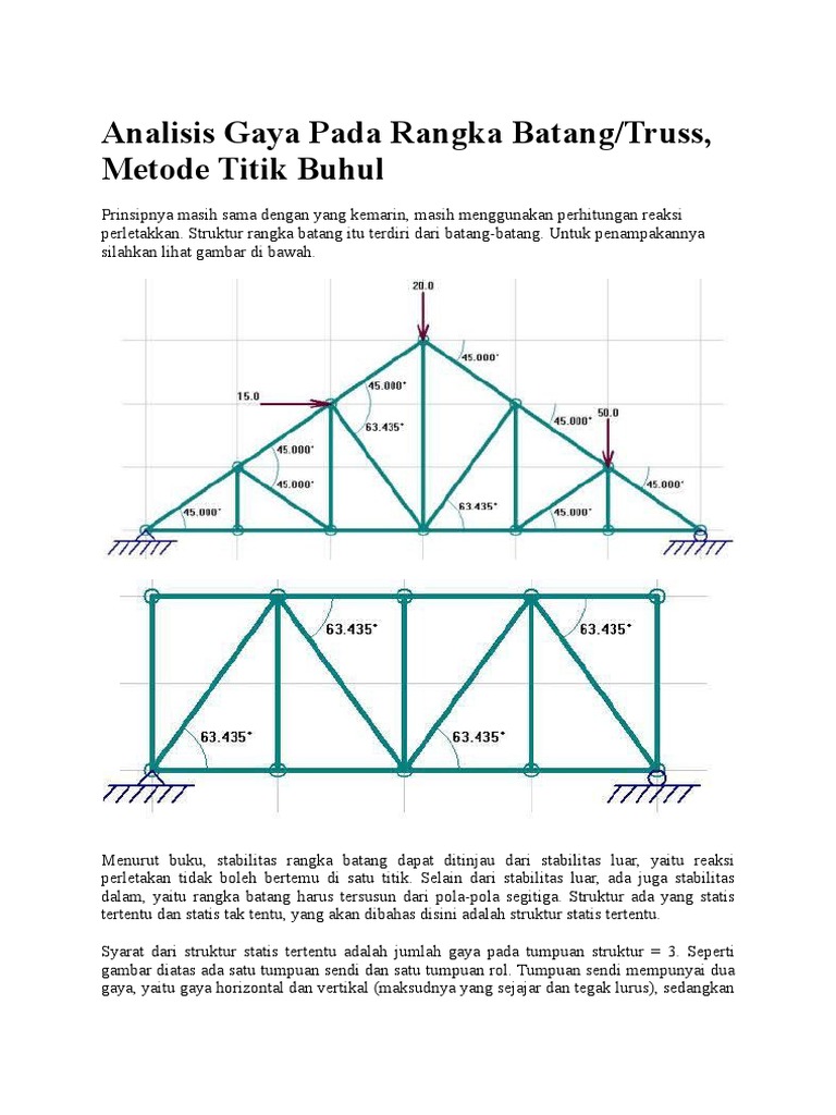 Analisis Gaya Pada Rangka Batang | PDF