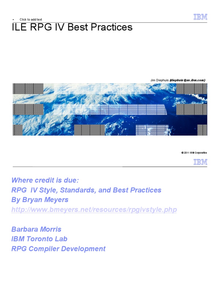 ILE RPG IV Best Practices | PDF | Ibm System I | Subroutine