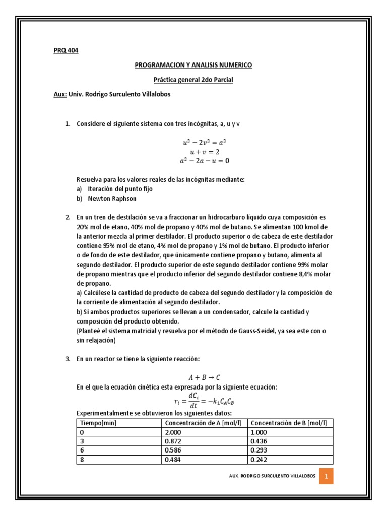 Practica de Progra Ejercicios para Hacer | PDF | Análisis numérico | Ecuaciones