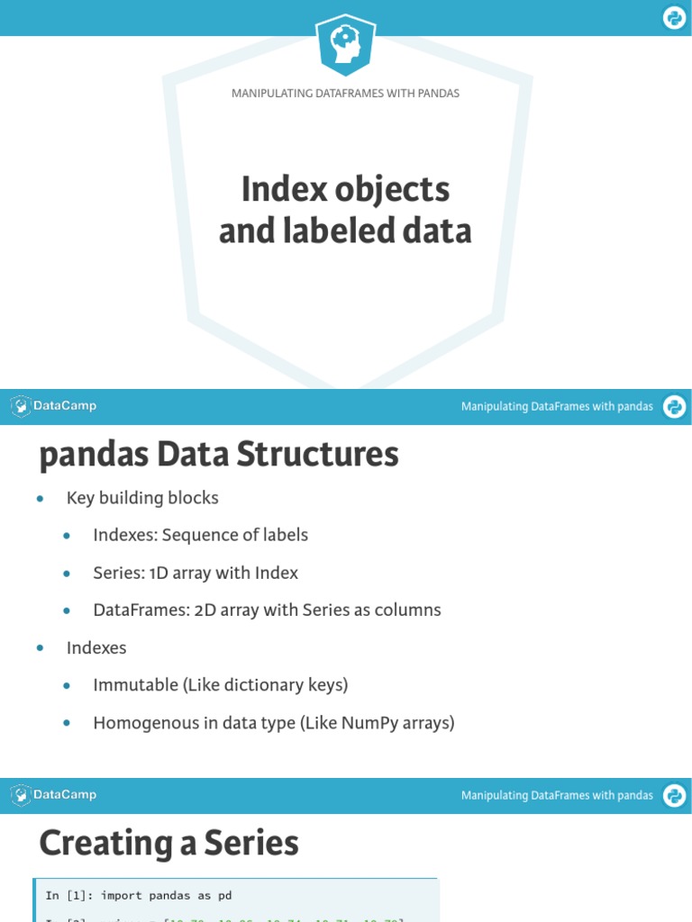 Manipulating Dataframes With Pandas: Index Objects and Labeled Data | PDF | Workweek And Weekend ...
