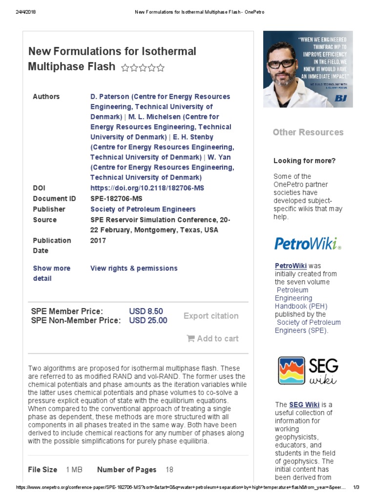 New Formulations For Isothermal Multiphase Flash - OnePetro Supplementals | PDF | Phase Rule ...
