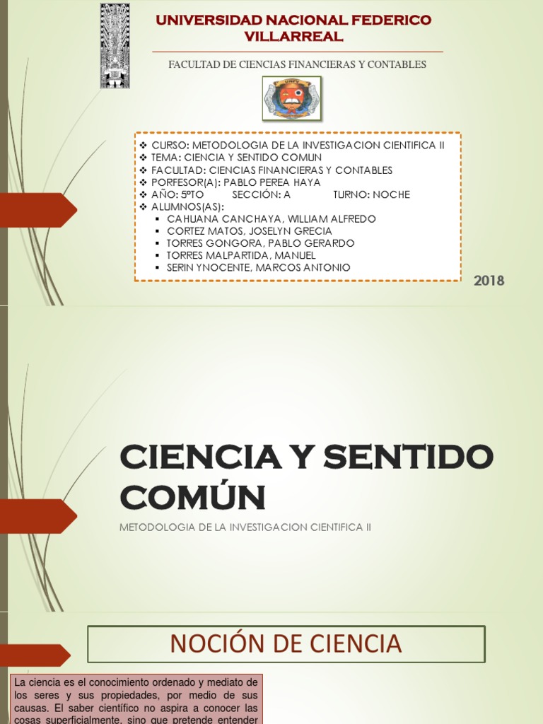 Ciencia y Sentido Comun | Sentido común | Ciencia