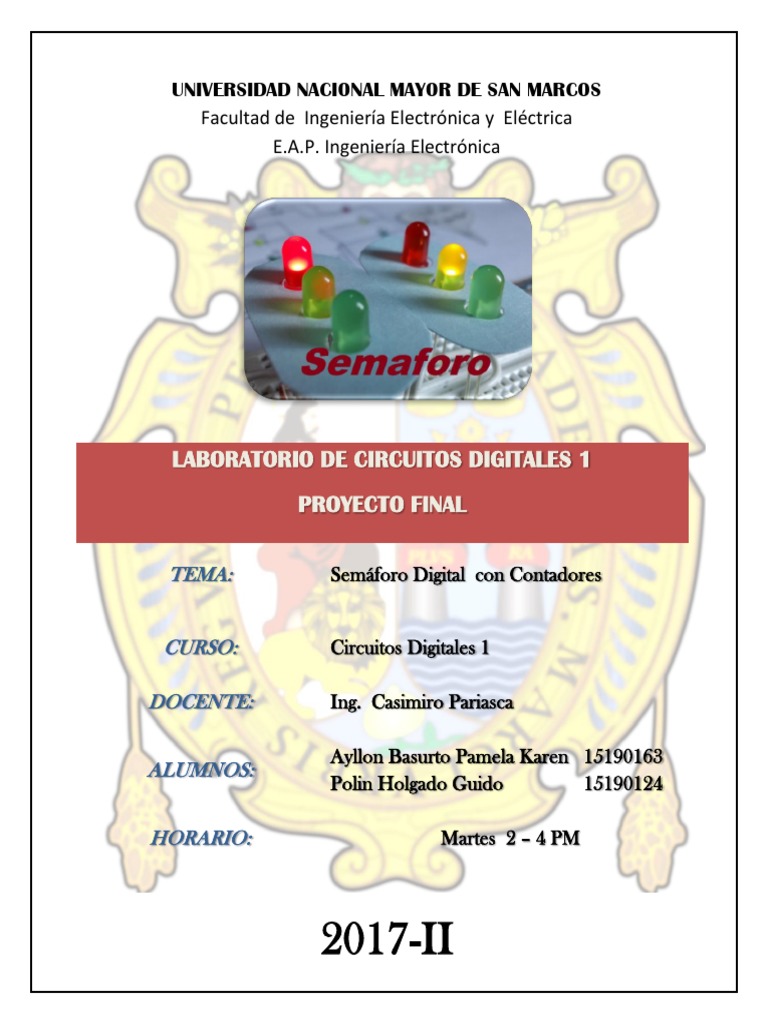 Semaforo Digital Con Contador Digitales I | PDF | Electrónica ...