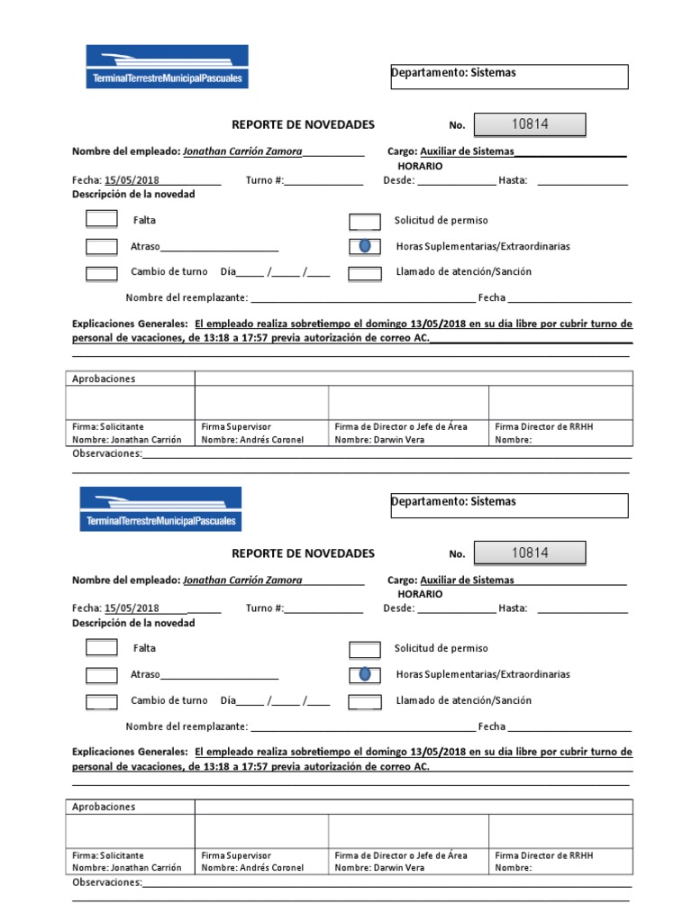 Reporte de Novedades Formato - Copia