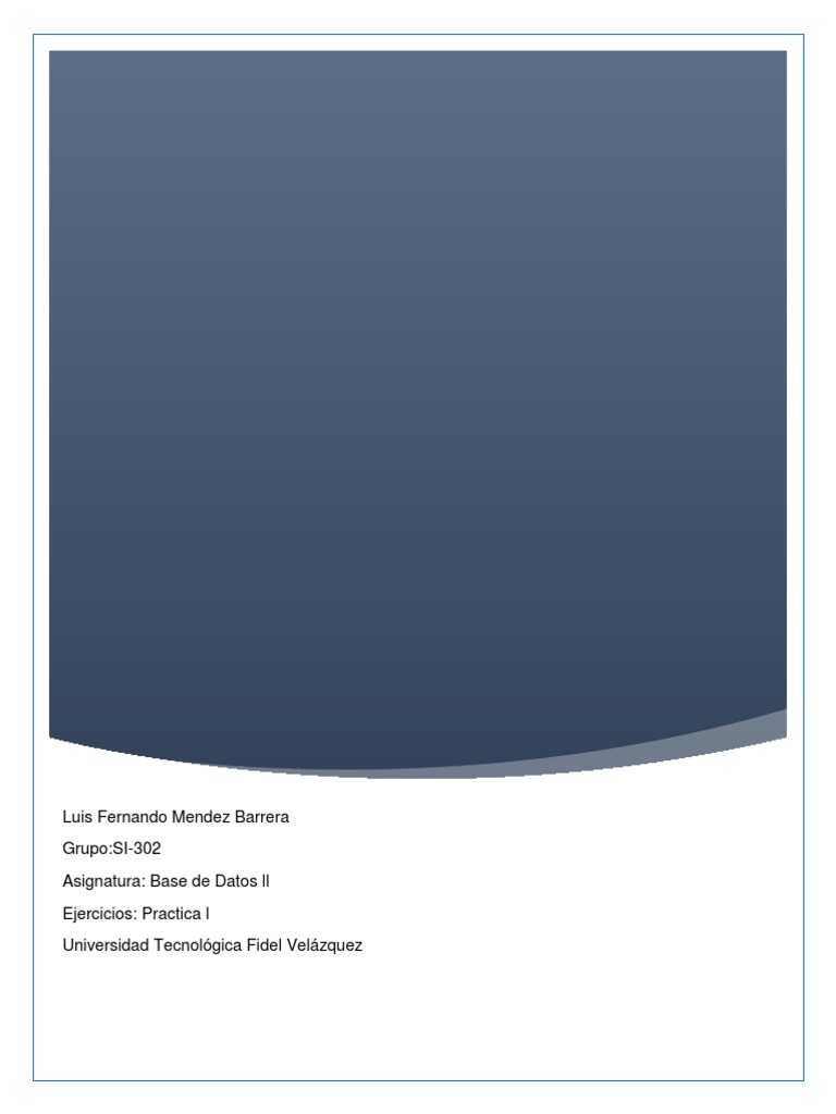 Base de Datos 1er Trabajo | PDF | Teaching Methods & Materials