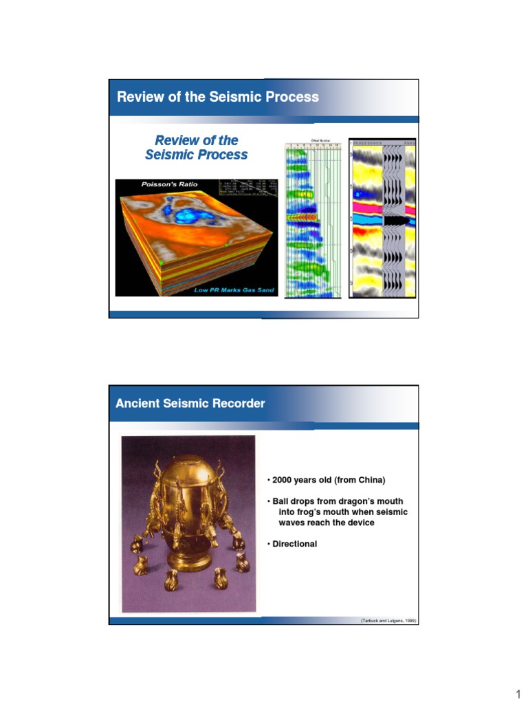 01 Lecture Review of The Seismic Process PDF | PDF