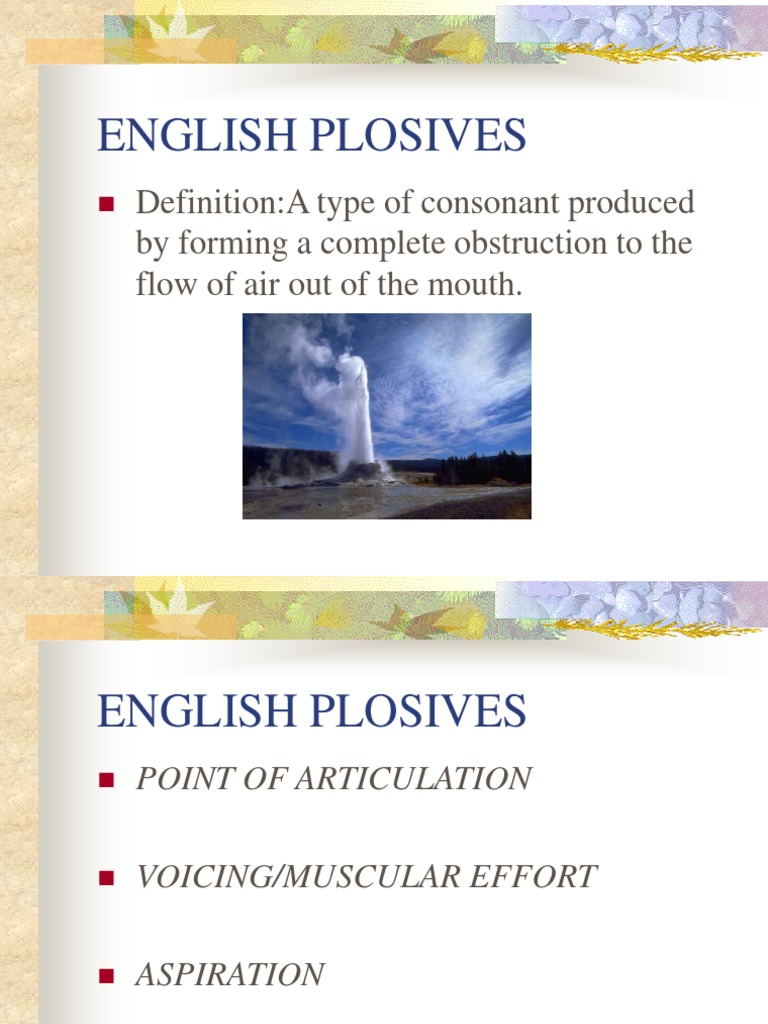 English Plosives | PDF