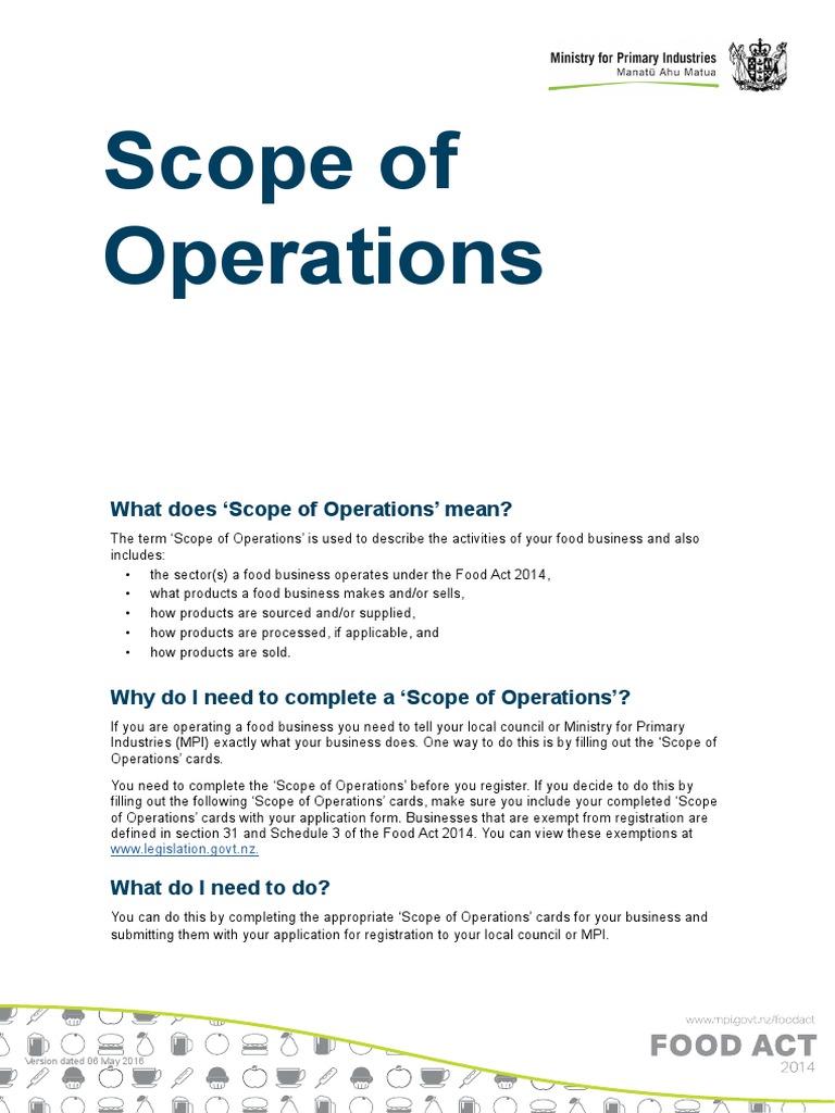 Scope of Operations v54 | PDF | Drink | Desserts
