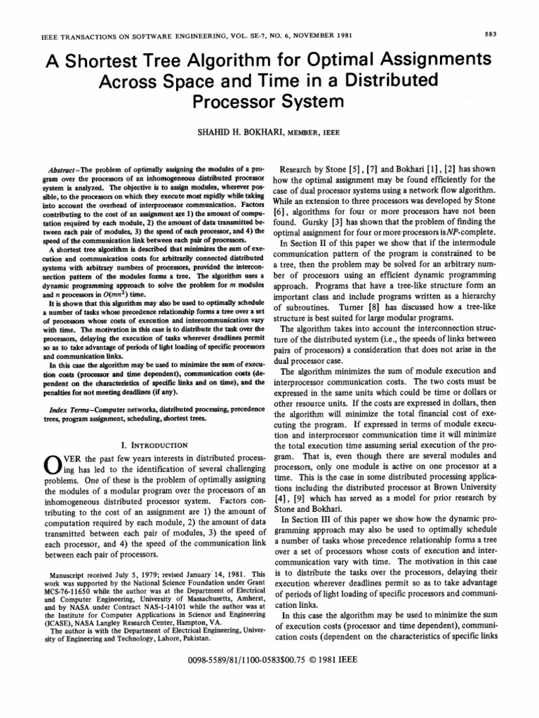 Assignments Across Time in Distributed Processor: Algorithm Optimal | Download Free PDF ...